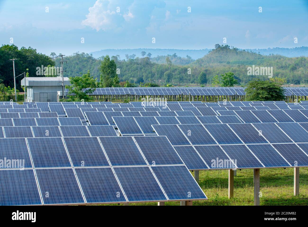 photovoltaic cells in the solar panel farm Stock Photo - Alamy