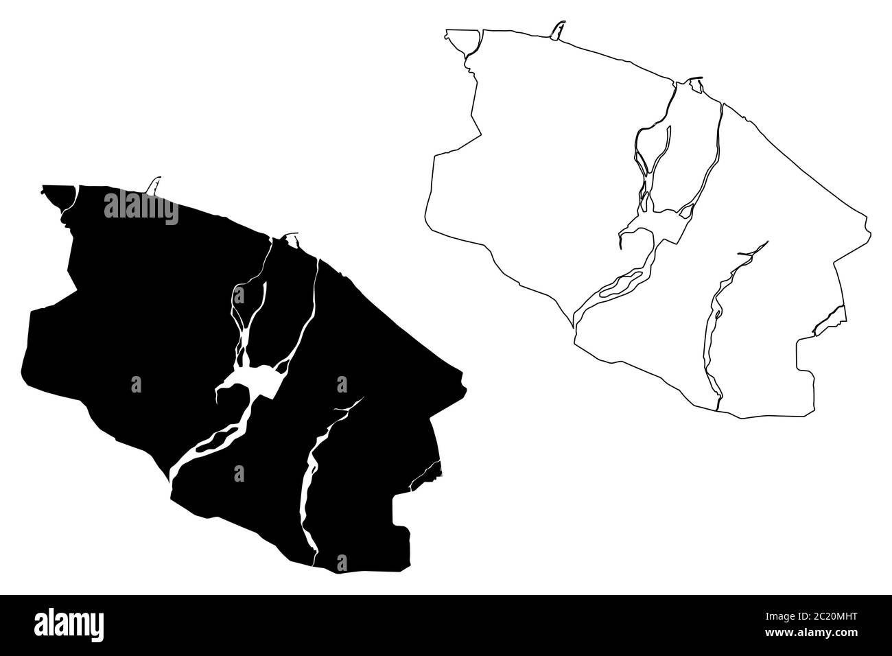 Seeb City (Sultanate of Oman) map vector illustration, scribble sketch ...