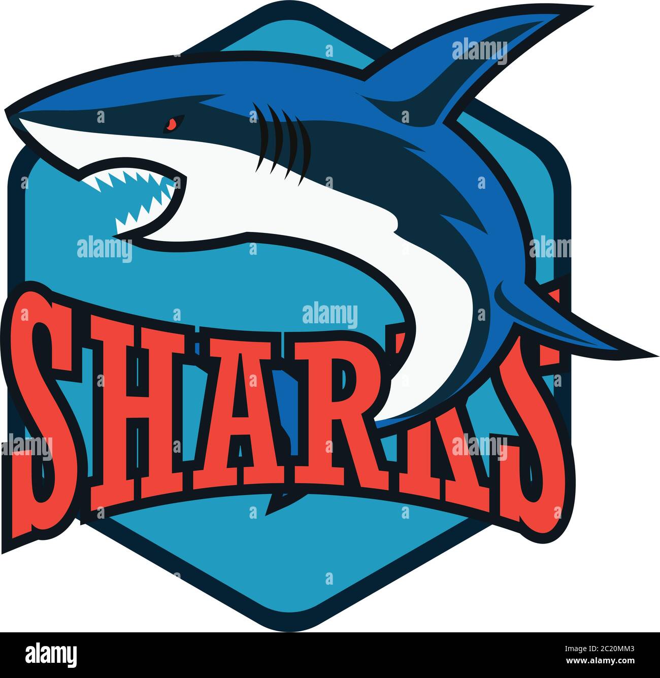 blue sharks logo with text space for your slogan / tag line, vector ...