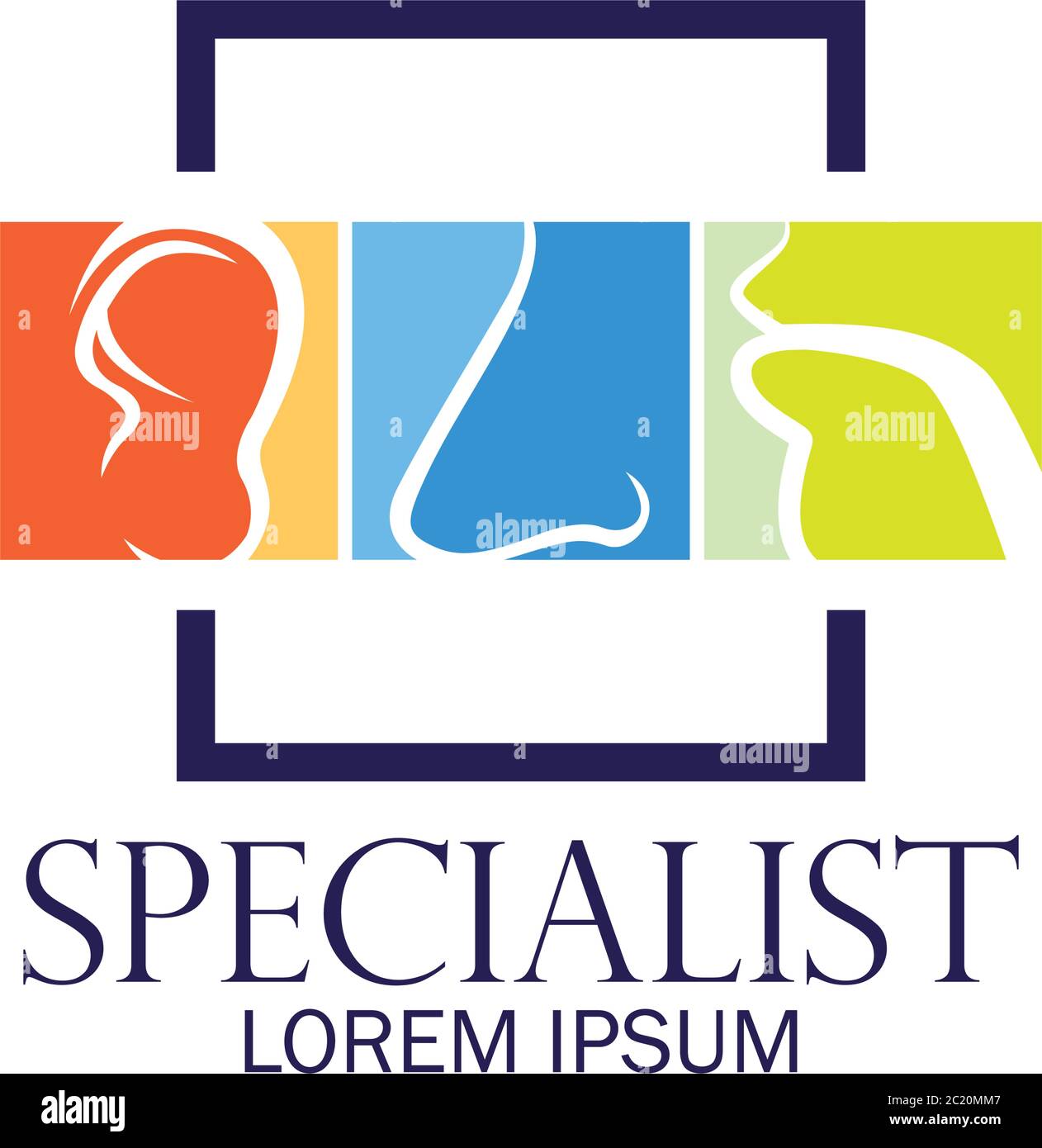 ear nose throat (ENT) logo for Otolaryngologists clinic concept. vector ...