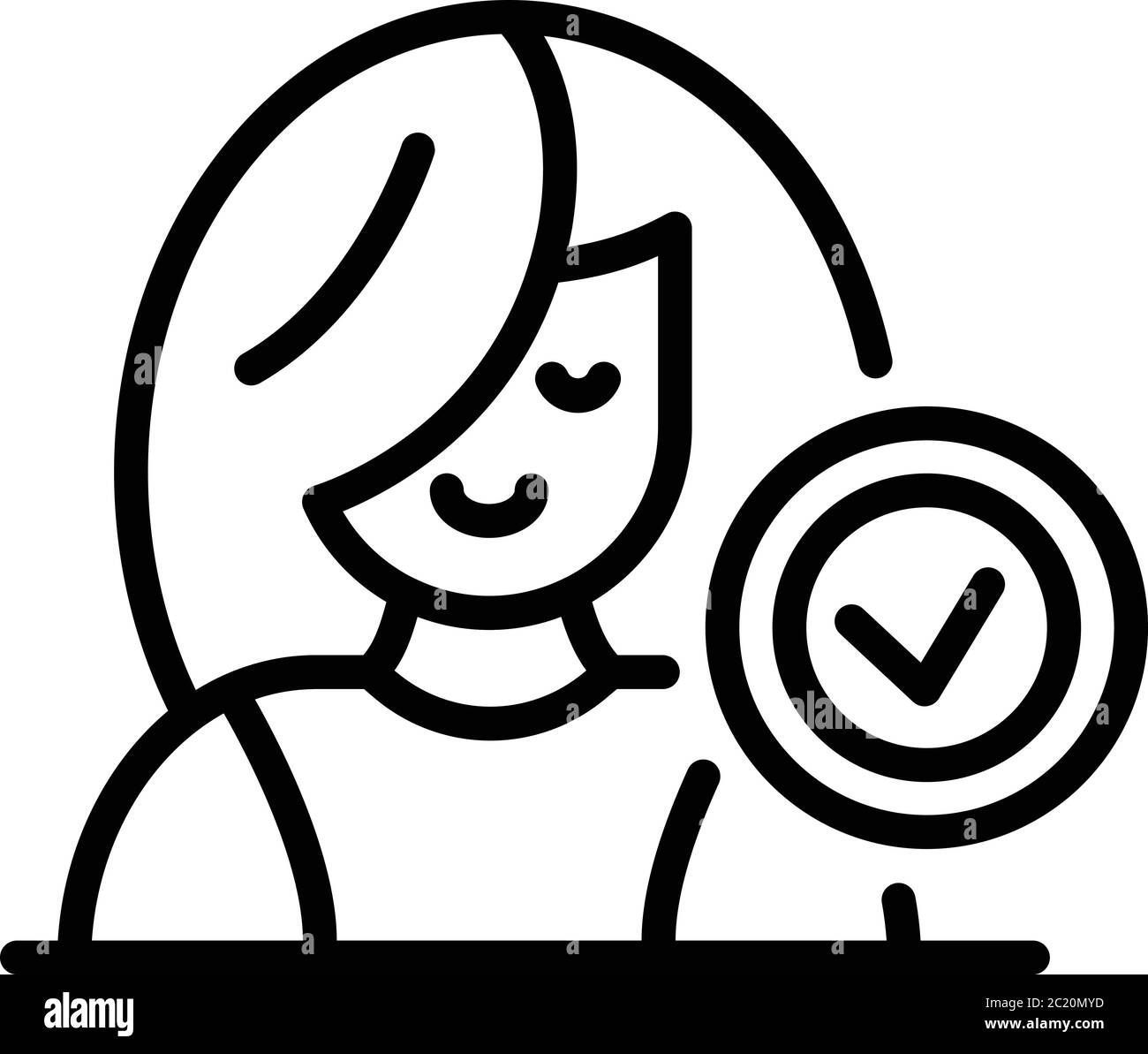 Happy client icon, outline style Stock Vector Image & Art - Alamy