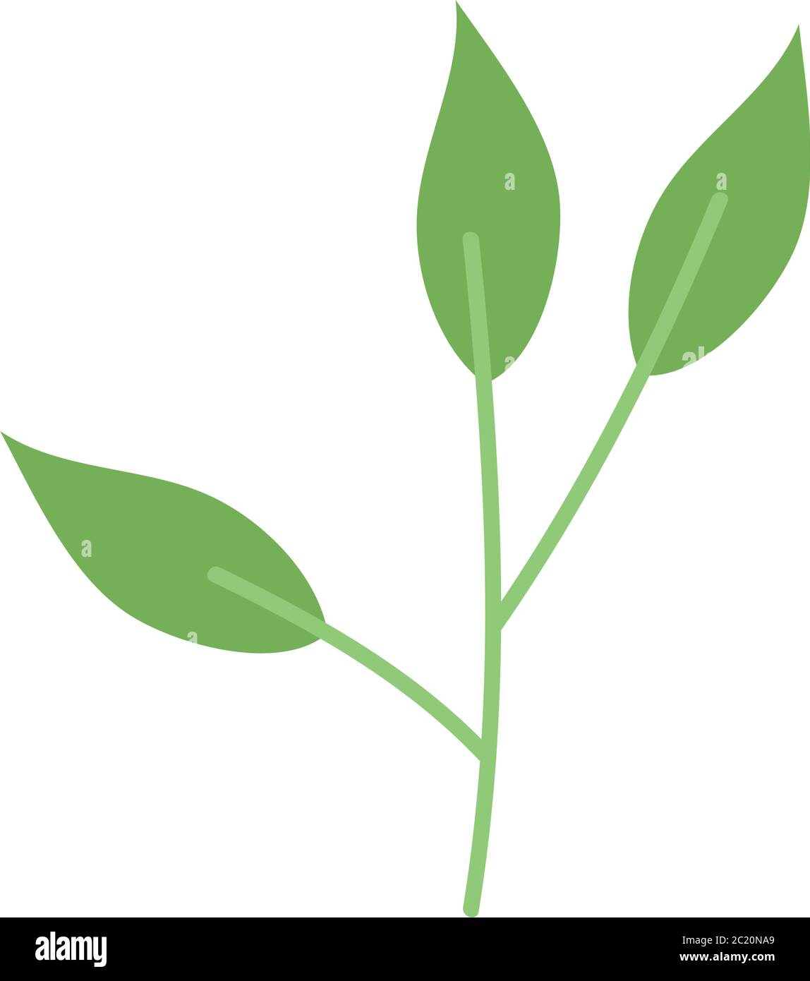 tree leaves icon over white background, flat style, vector illustration ...