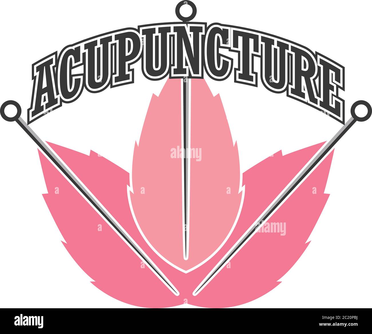 acupuncture therapy logo isolated on white background, vector ...