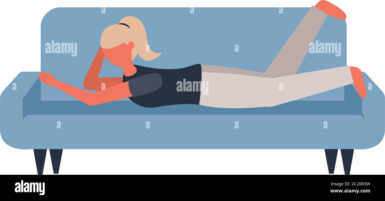 Avatar woman on couch design, Girl female person people human and ...