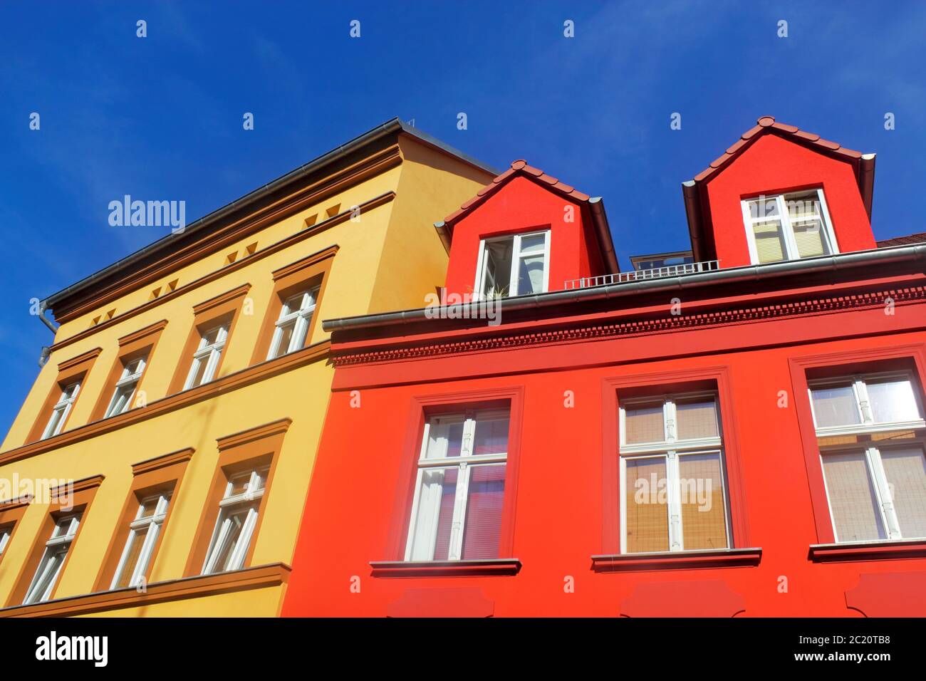 Coloured old buildings Stock Photo - Alamy