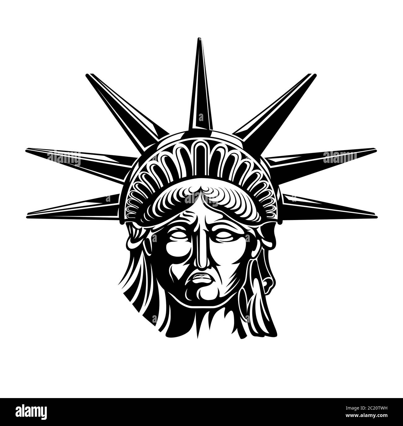 Head of Statue of Liberty vector illustration. Independence day, symbol ...