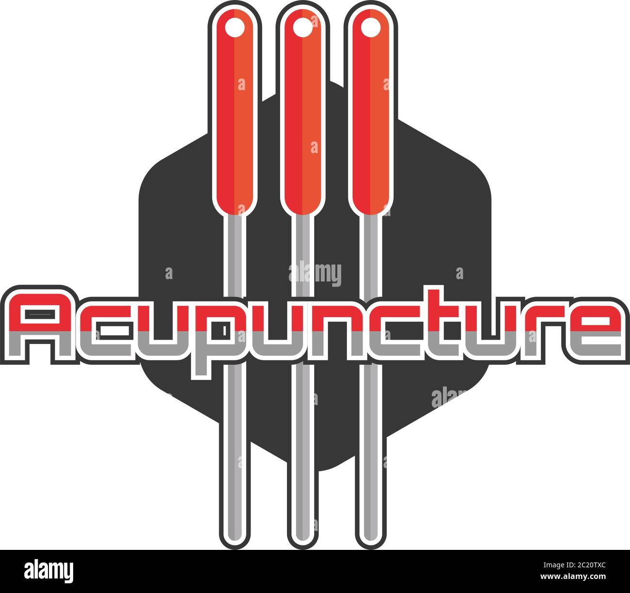 acupuncture therapy logo isolated on white background, vector ...