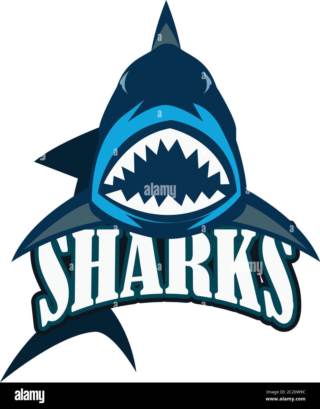 blue sharks logo with text space for your slogan / tag line, vector ...