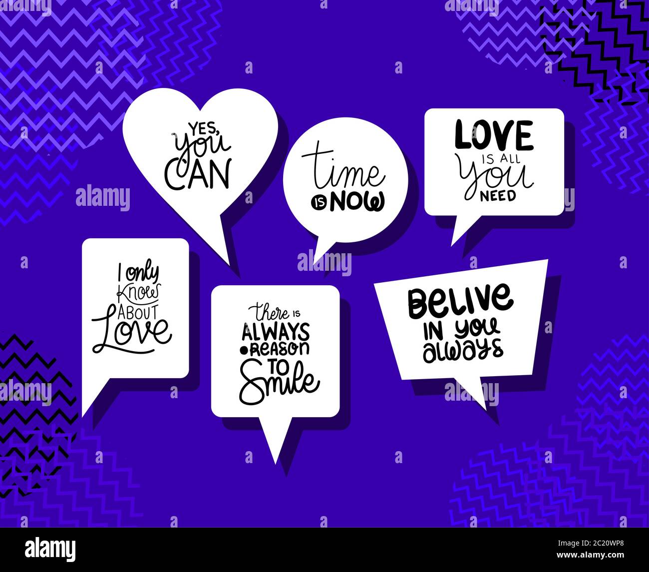 Bubbles set design of Quote phrase text and positivity theme Vector ...
