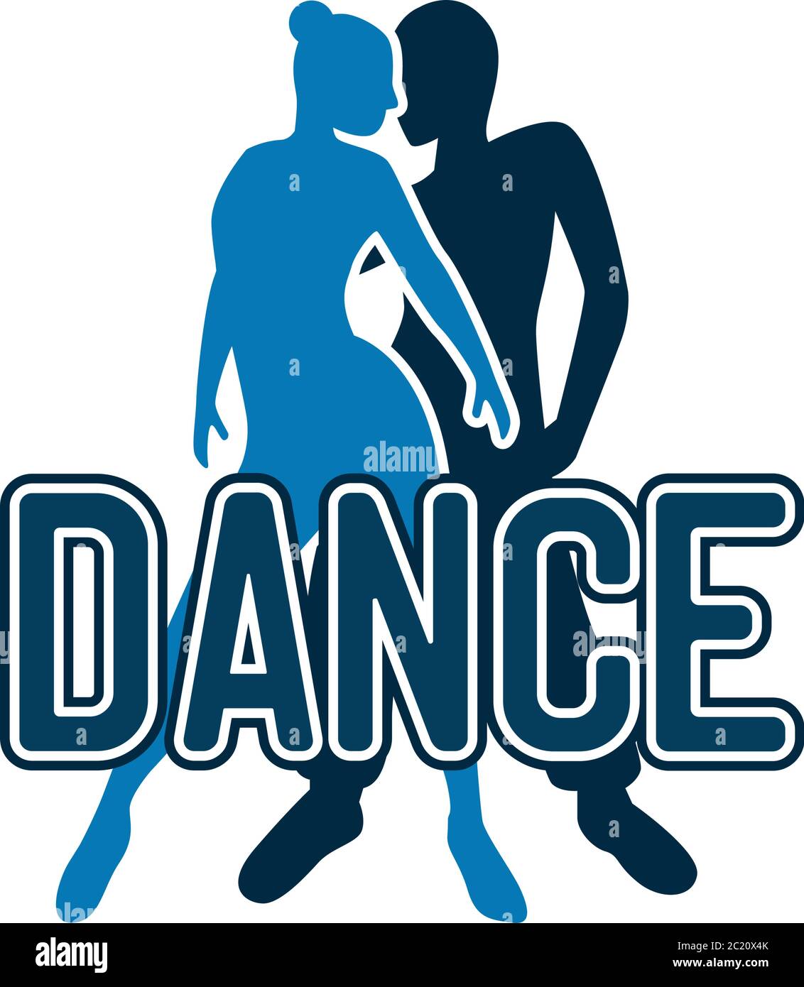 dance logo for dance school or dance studio isolated on white ...