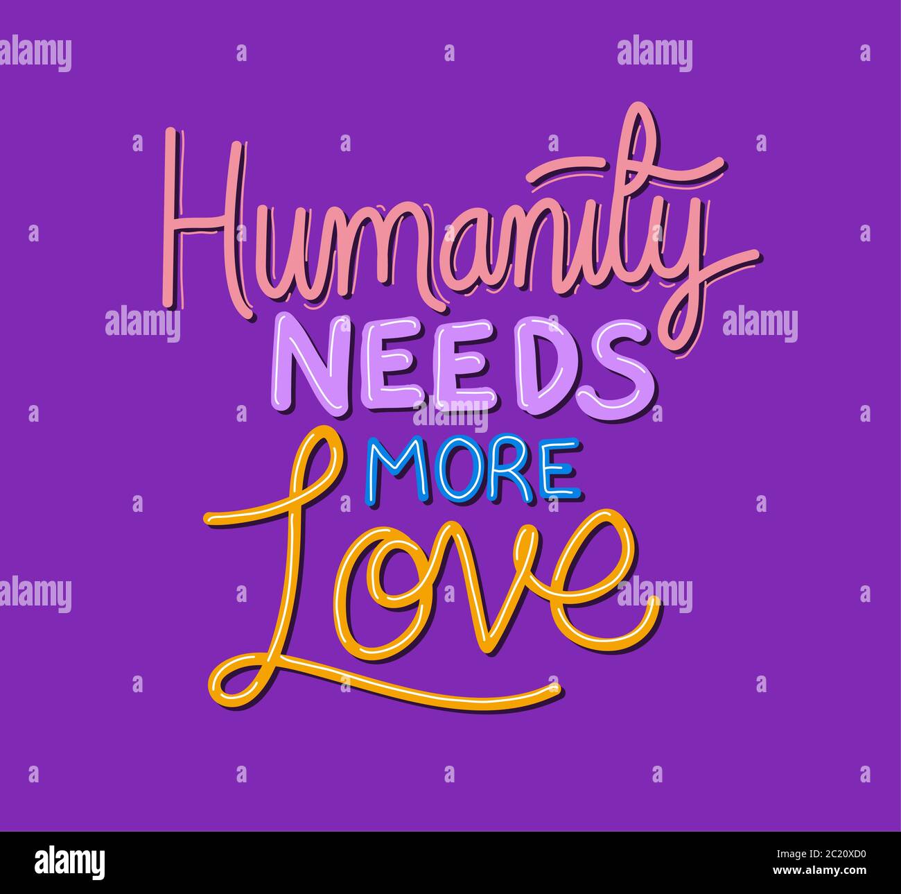 humanity needs more love lettering design of Quote phrase text and ...