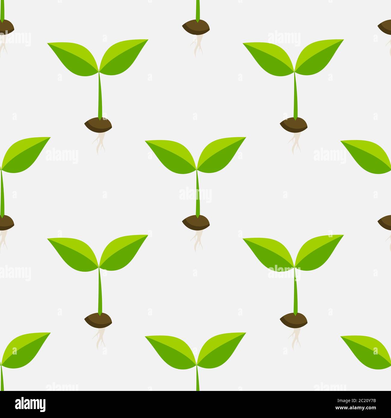 Little plants seedlings seamless pattern. Vector illustration Stock ...