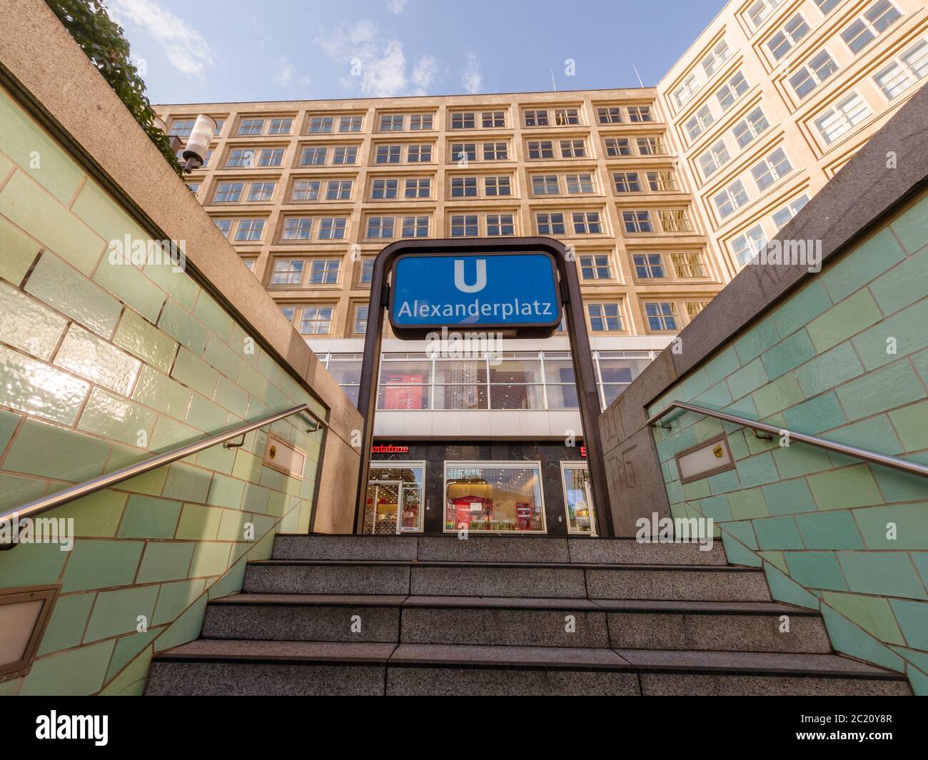 BERLIN, GERMANY - June 15, 2020: View on sign at Alexanderplatz subway ...