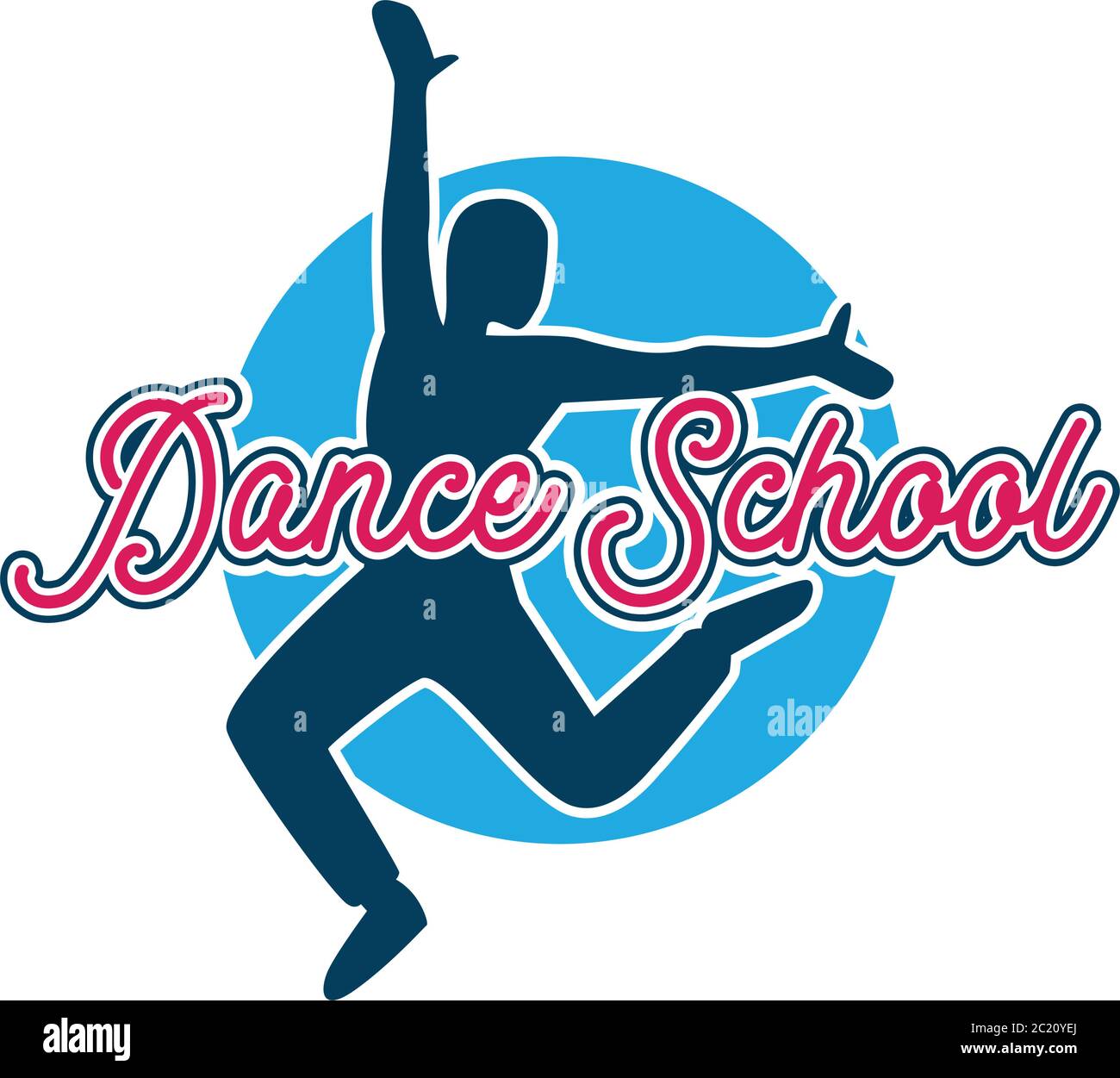 dance logo for dance school or dance studio isolated on white ...