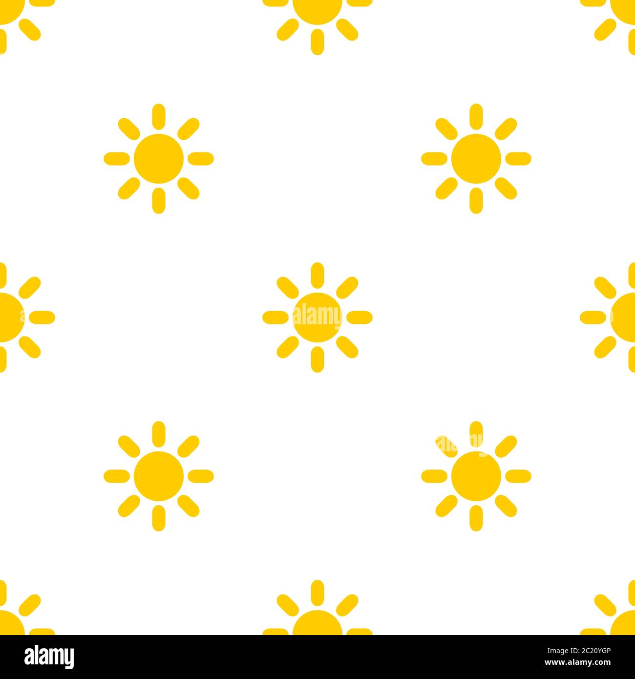 Yellow sun summer seamless pattern. Vector illustration Stock Vector ...