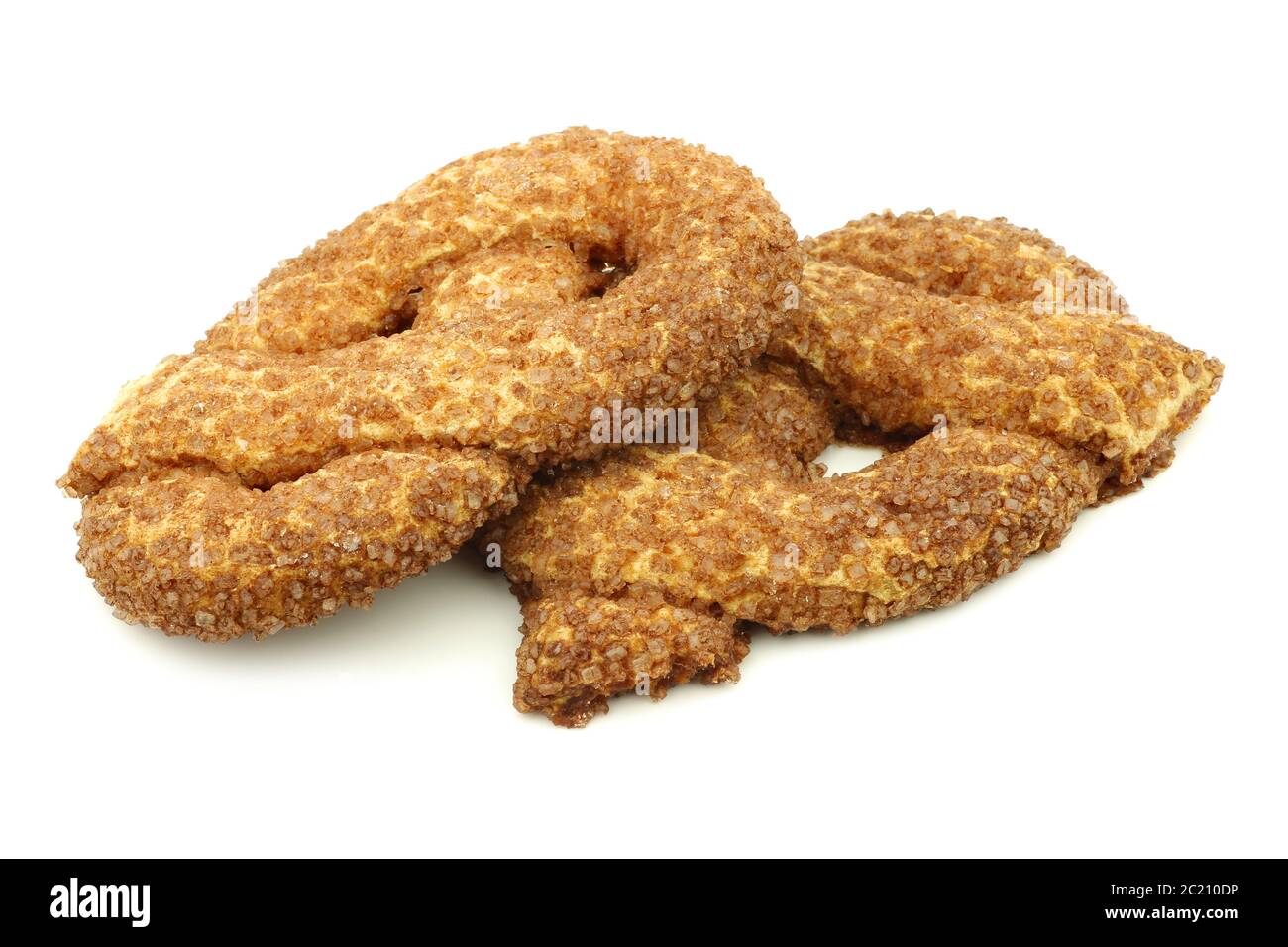 traditional Dutch cookies called "krakeling" on a white background ...