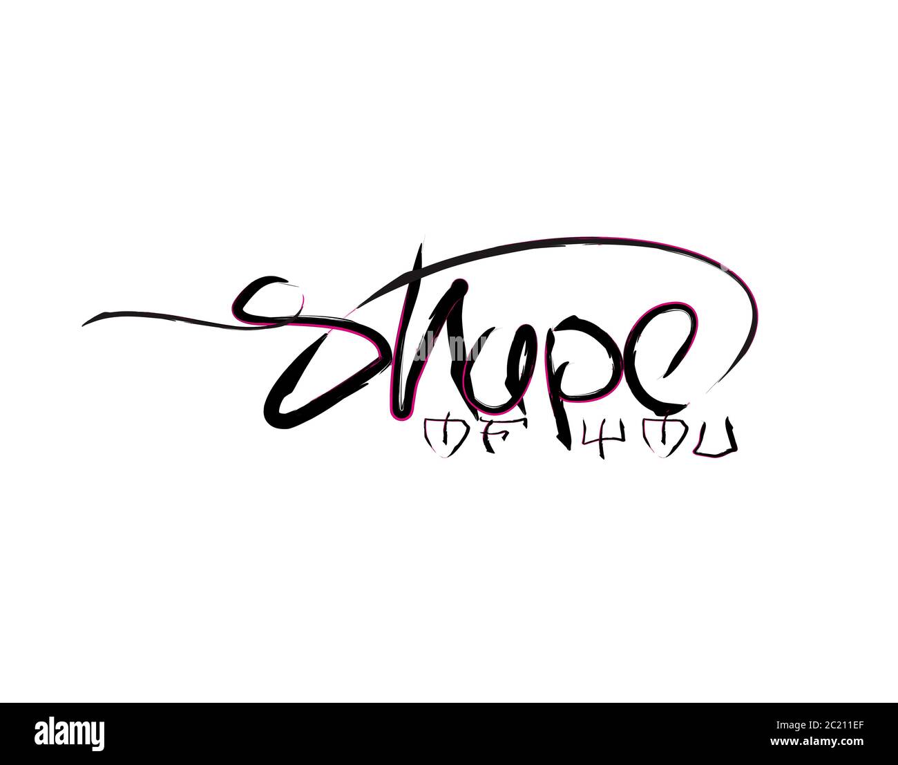 Shape Of You lettering text on white background in vector illustration ...
