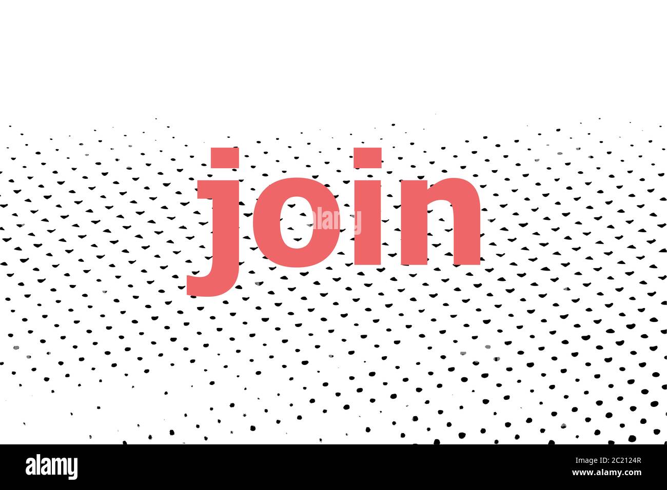 Text Join. Finance concept . Halftone dots. Black dots on white ...
