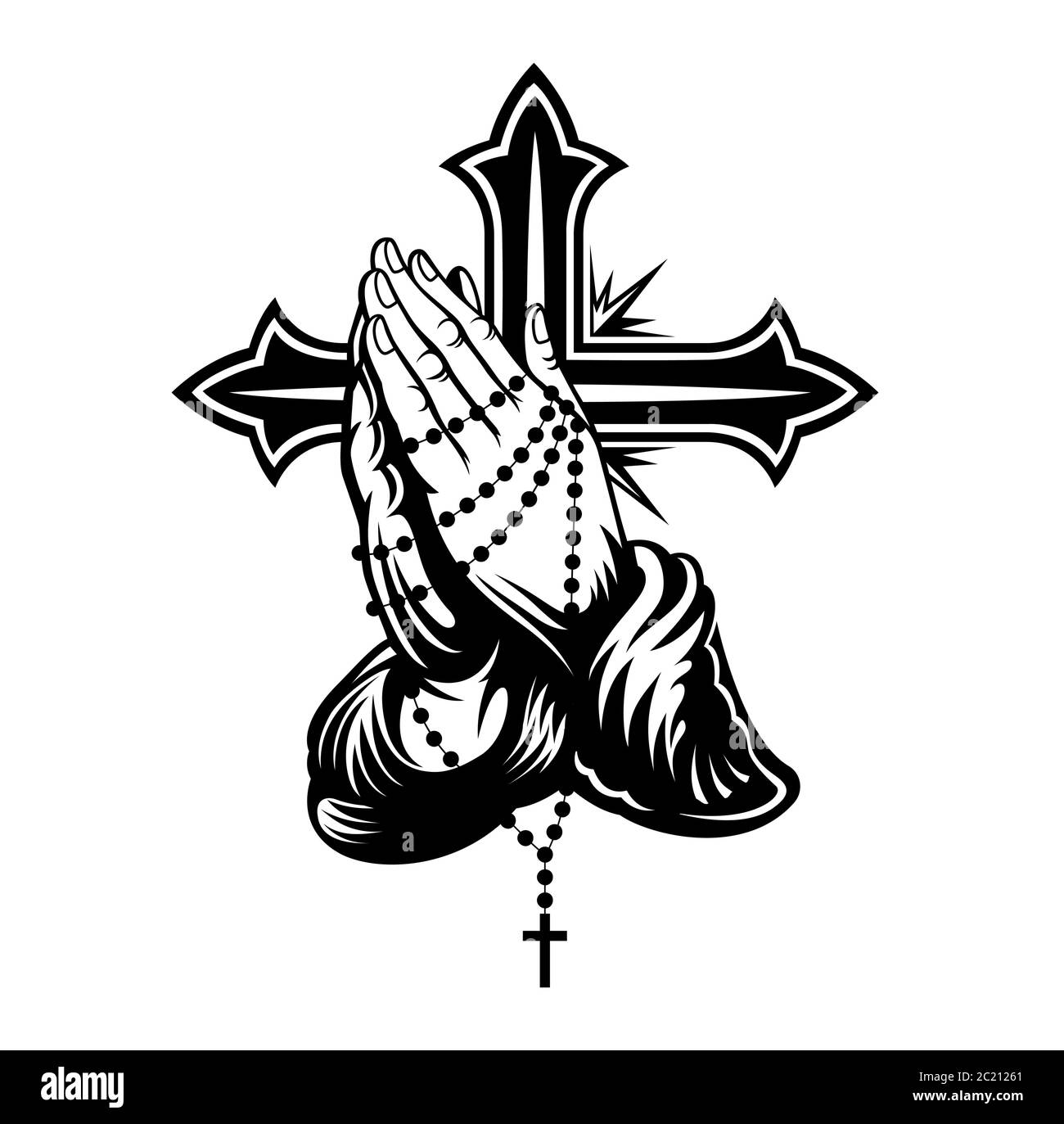 Cross Designs With Praying Hands