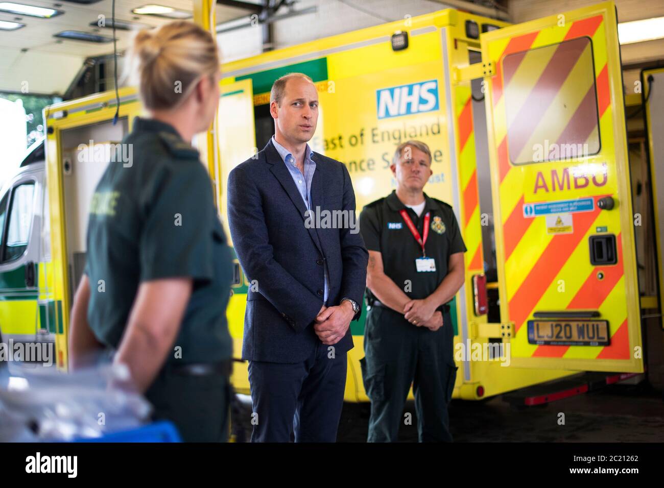 The Duke of Cambridge meets paramedic staff, maintaining social ...