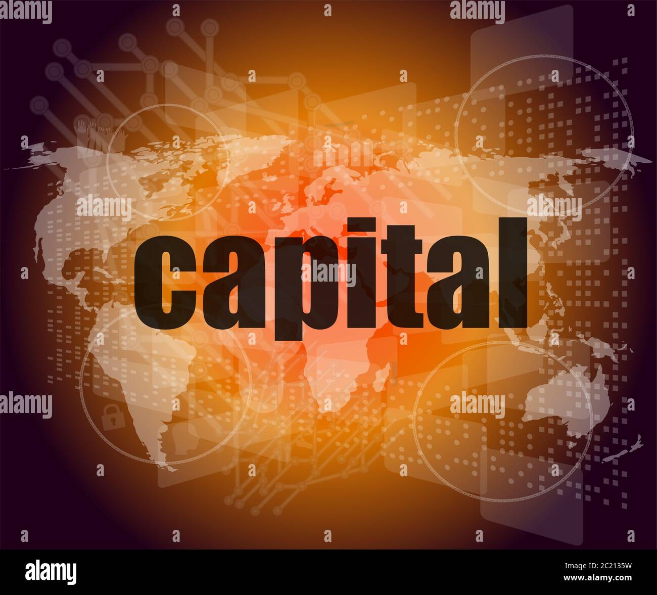 Capital text. Touch screen interface with capital word Stock Photo - Alamy