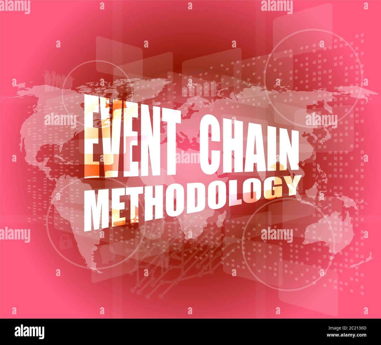 event chain methodology word on business digital touch screen Stock ...