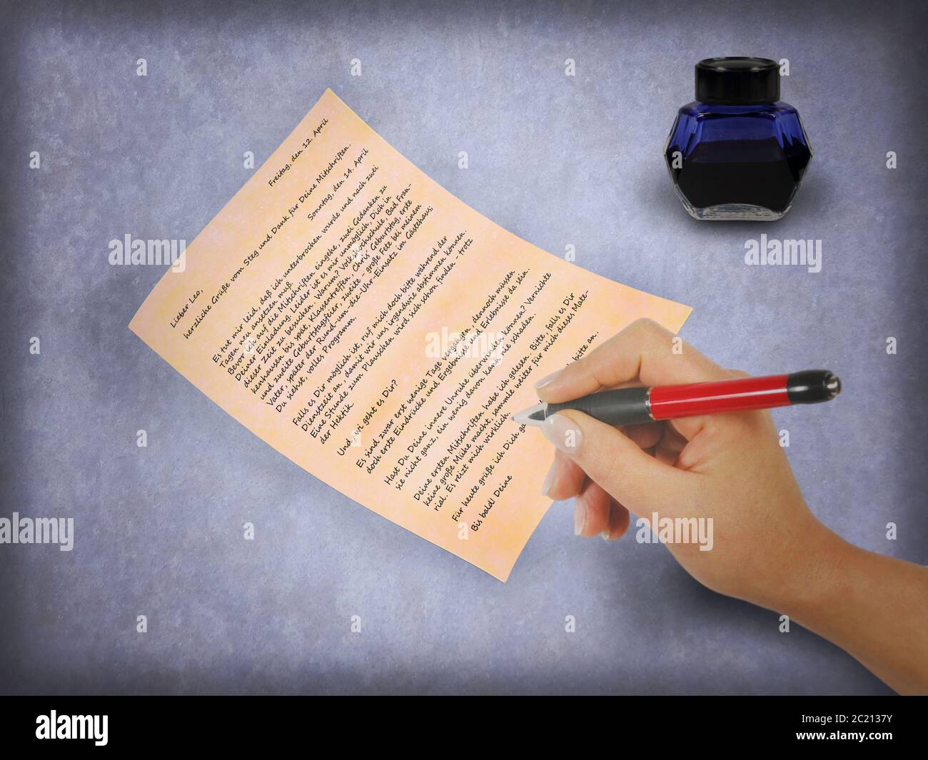 Writing a letter Stock Photo - Alamy