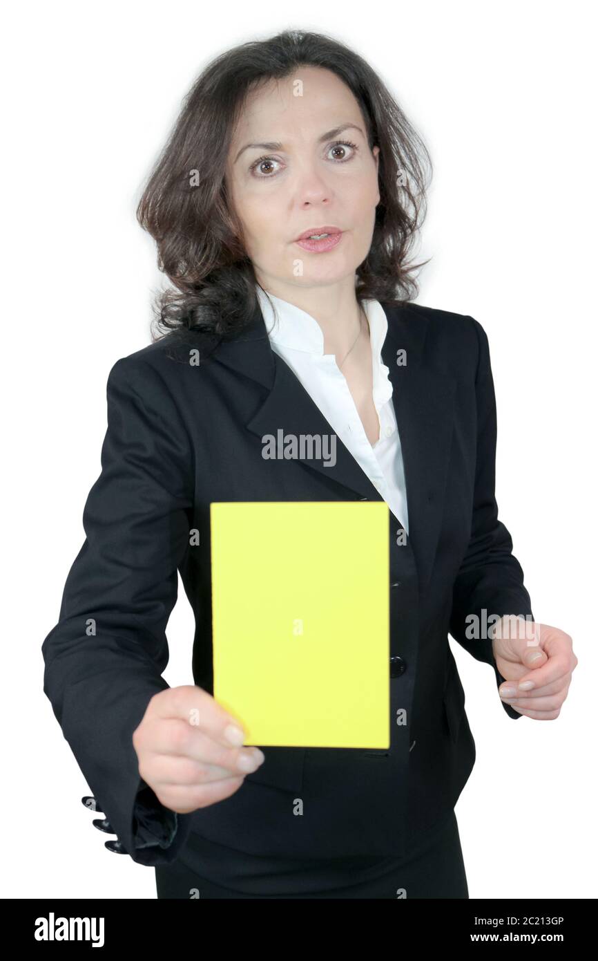 Show yellow card Stock Photo - Alamy