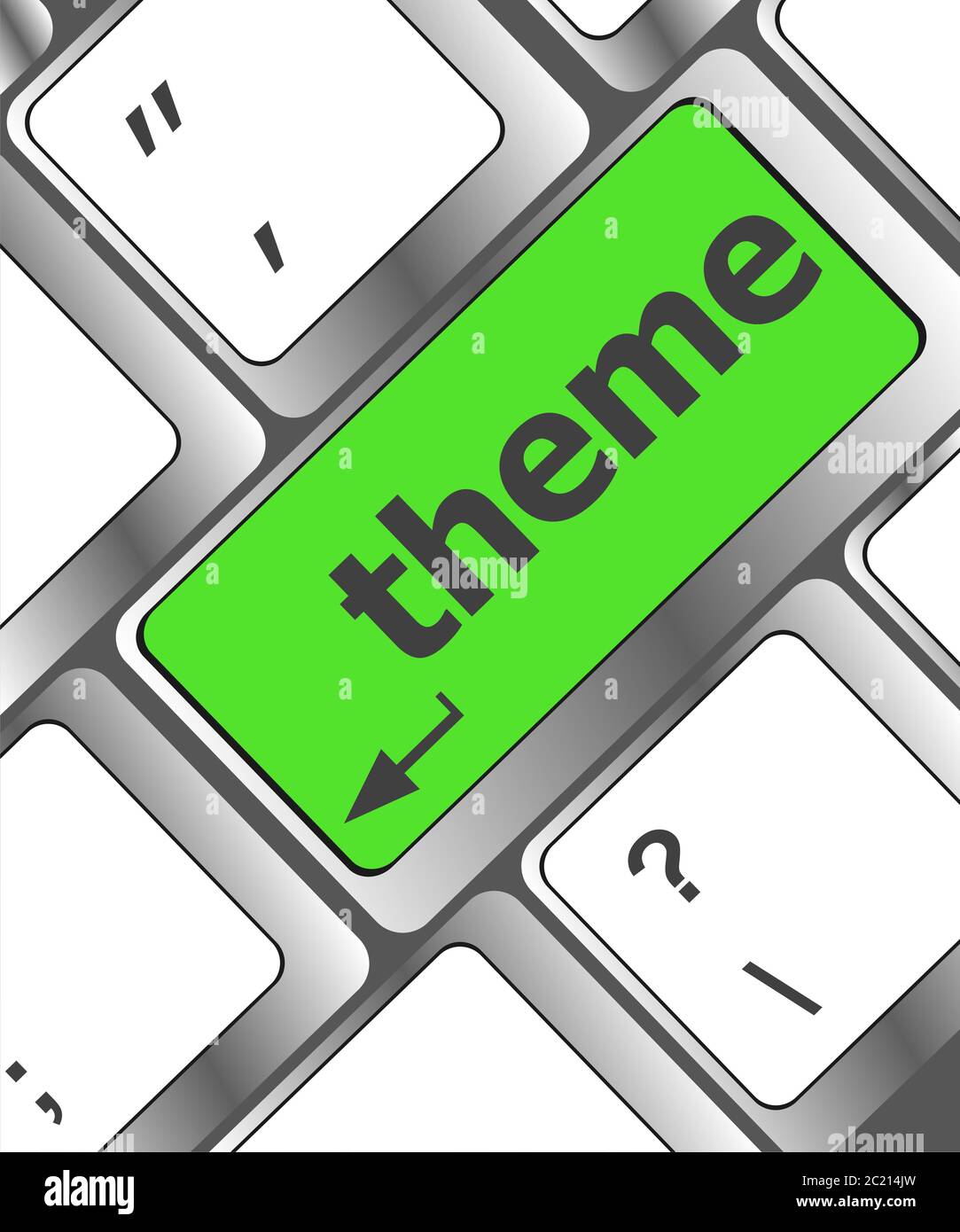 theme button on computer keyboard keys, business concept Stock Photo - Alamy