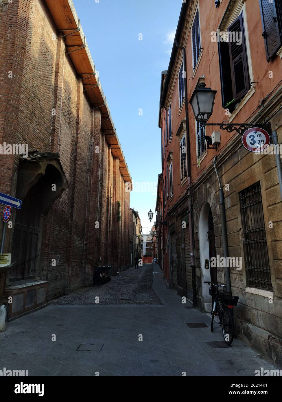Street view with lamps in Ferrara, Italy Stock Photo - Alamy