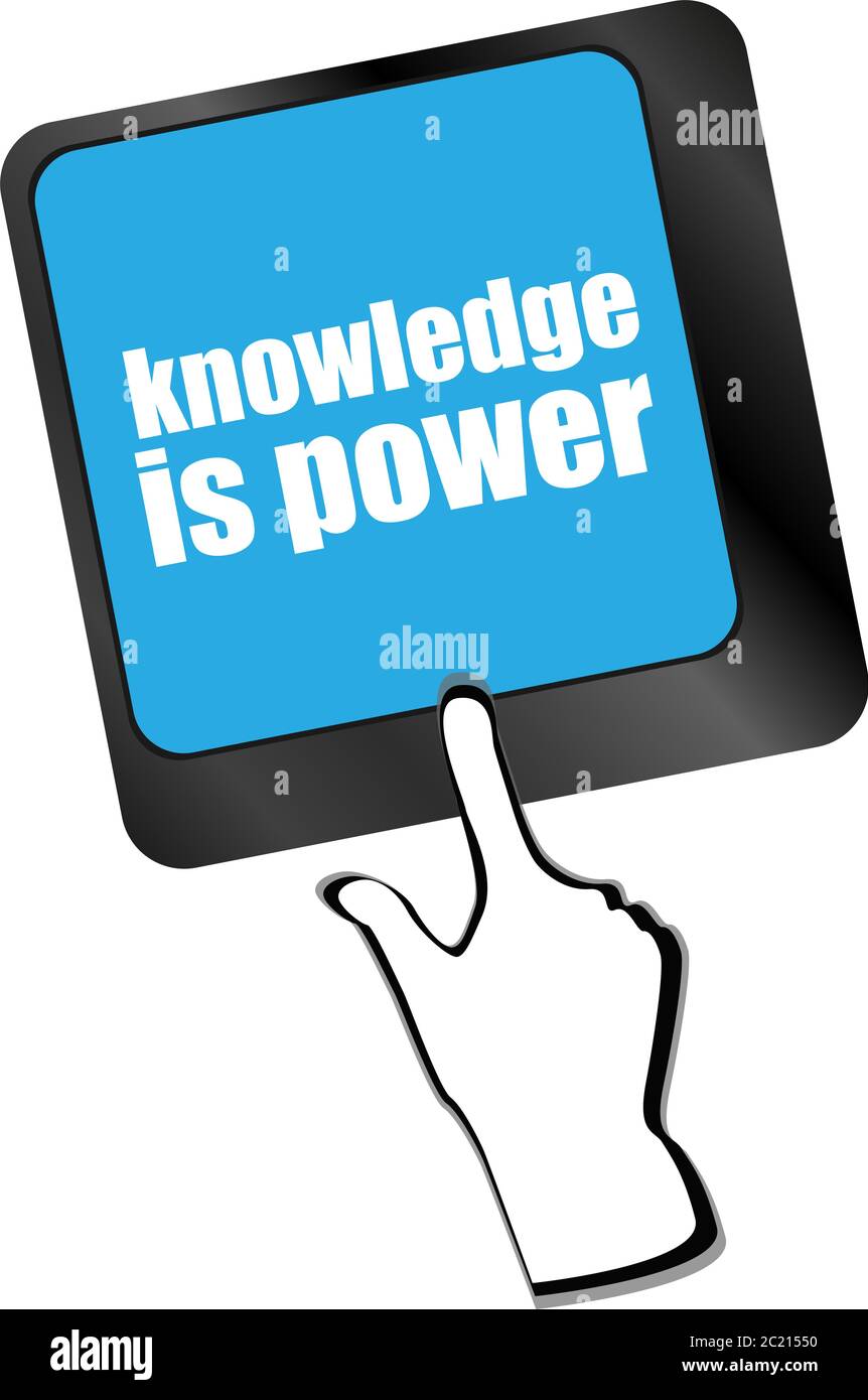 knowledge is power button on computer keyboard key Stock Photo - Alamy