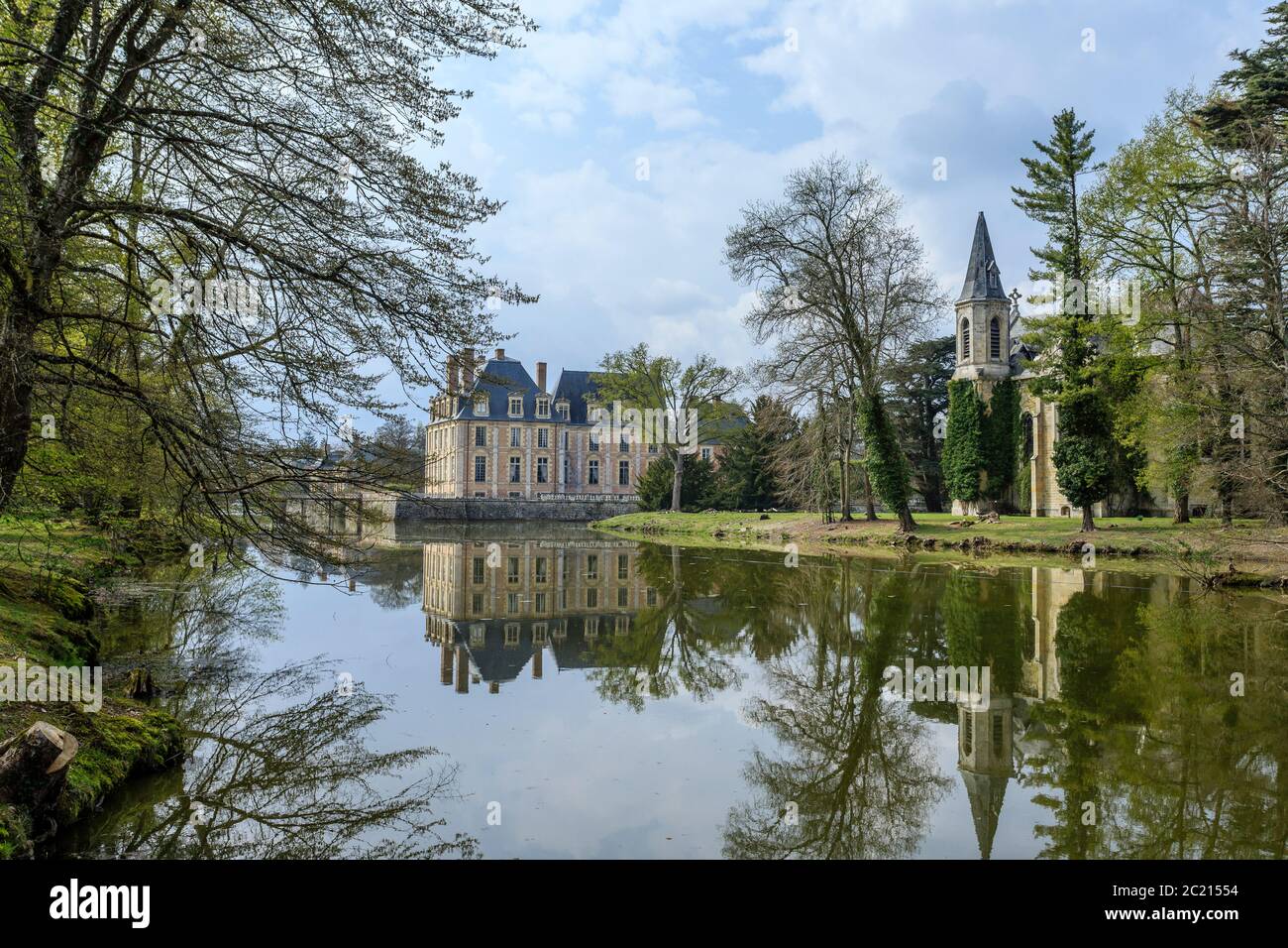 France, Loiret, Sologne, La Ferte Saint Aubin, Chateau de la Ferte and ...