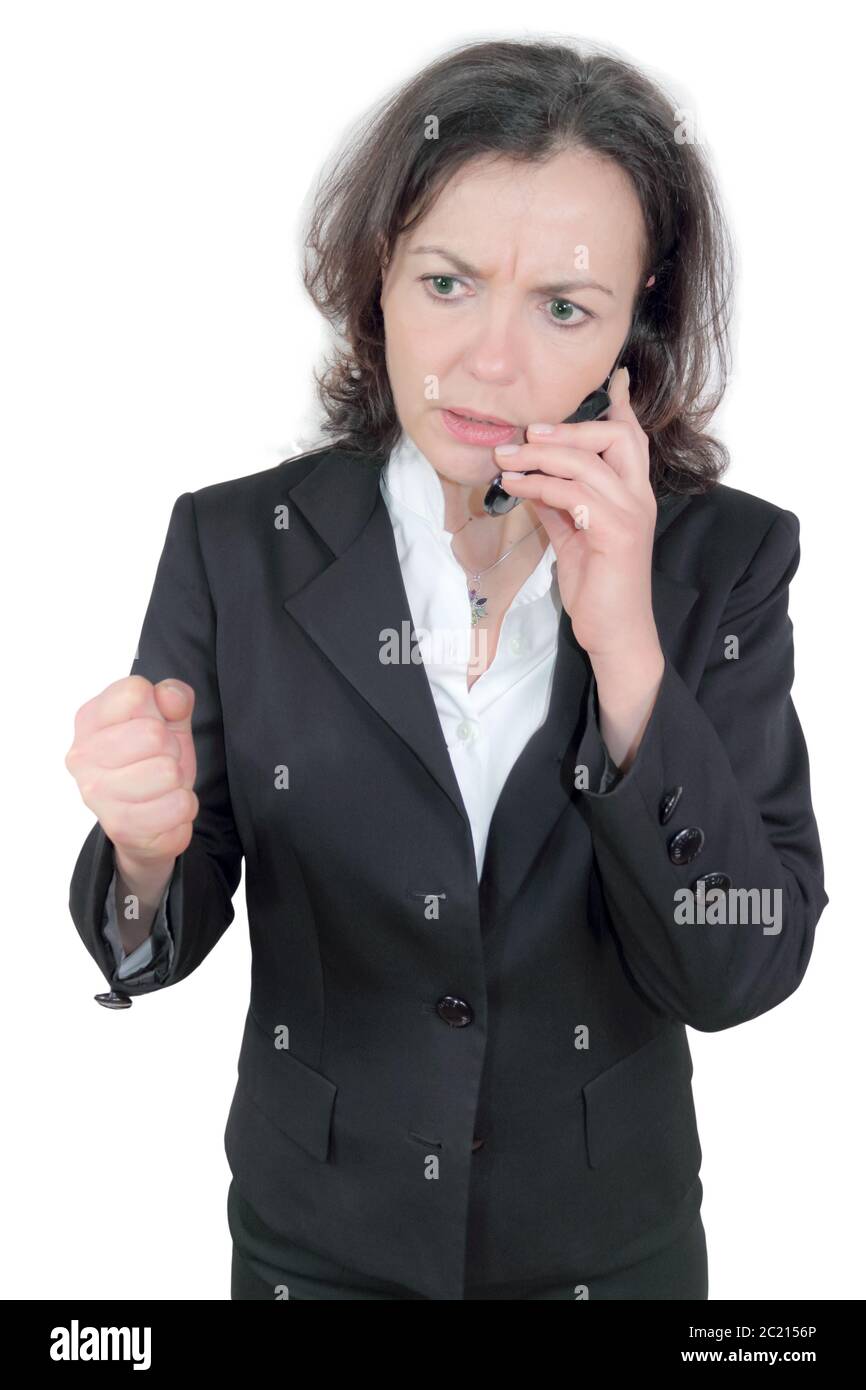Tense phone call Stock Photo - Alamy