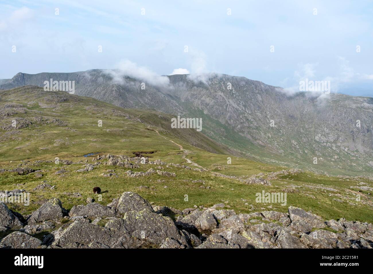 Swirl How and Great Carrs from Wetherlam, Lake District, Cumbria, UK ...