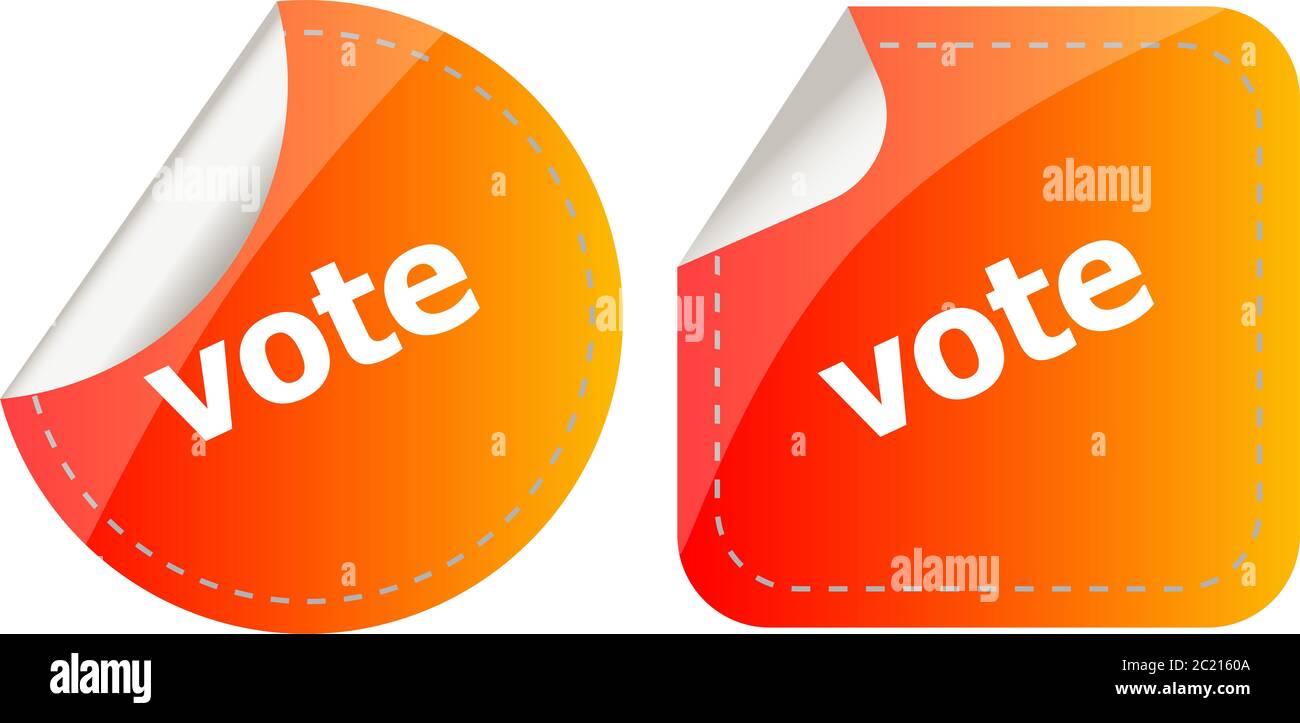 stickers label set business tag with vote word Stock Photo - Alamy