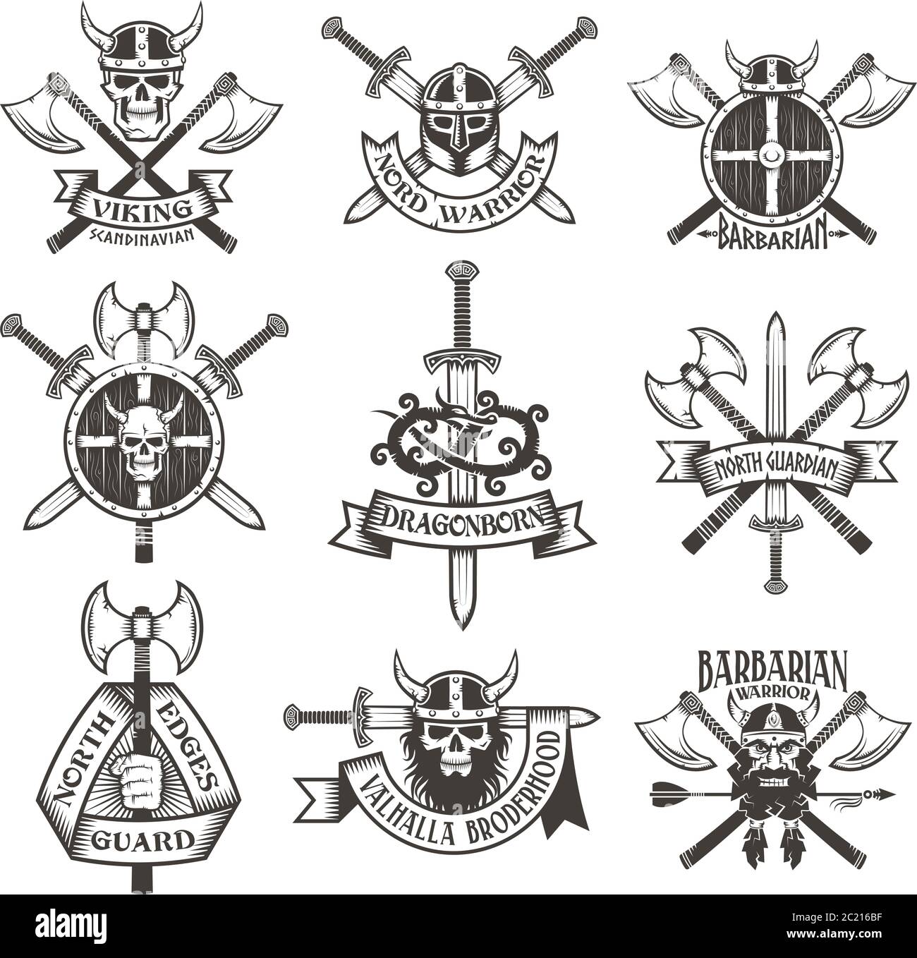 Crossed swords logo hi-res stock photography and images - Alamy