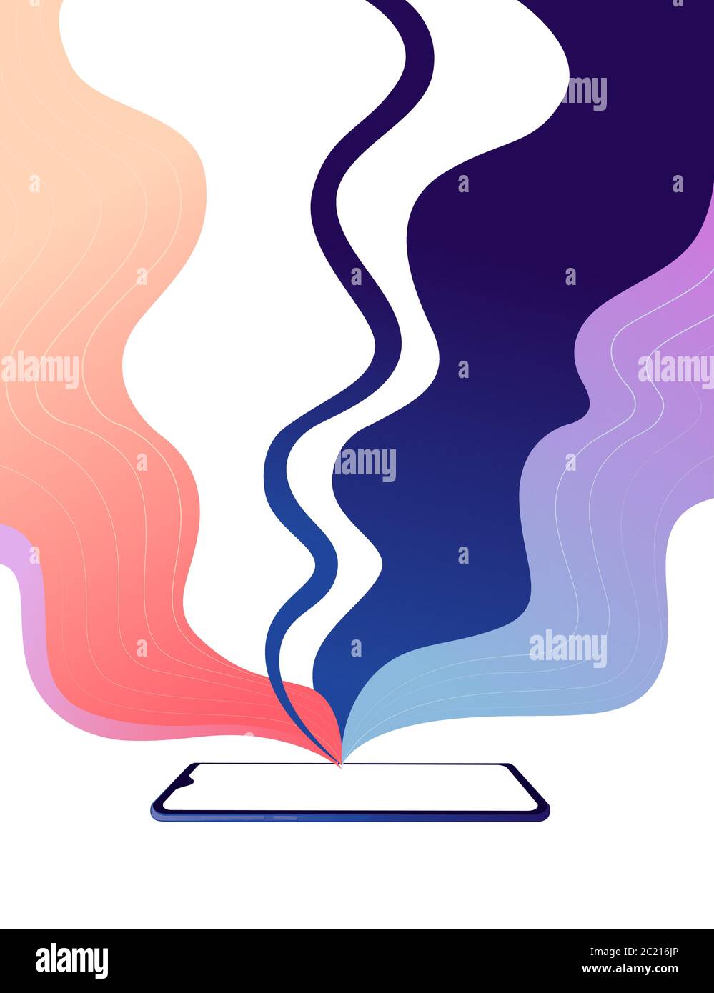Abstract color wave for background flat vector illustration on white ...