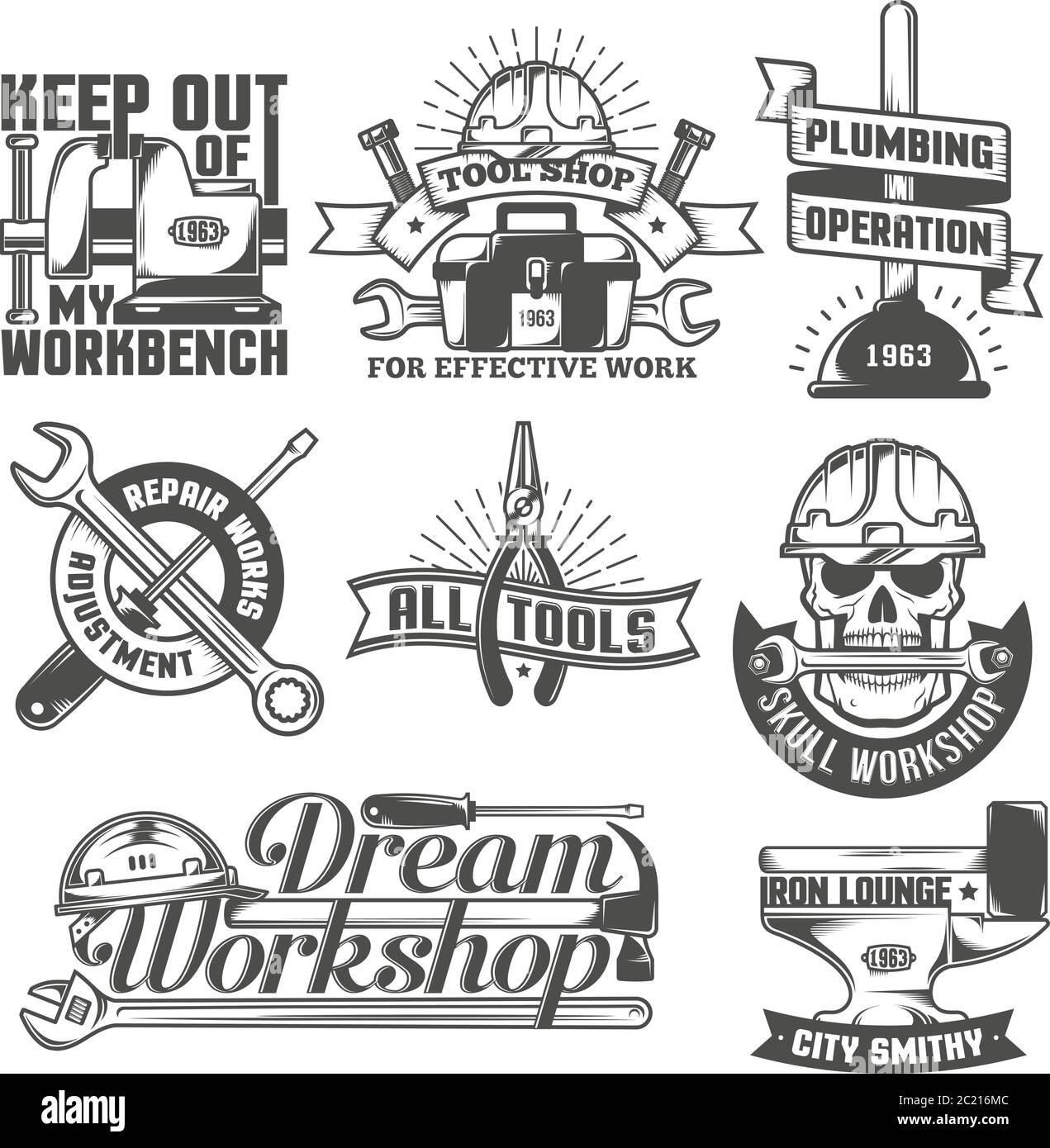 repair workshop logos Stock Vector Image & Art - Alamy