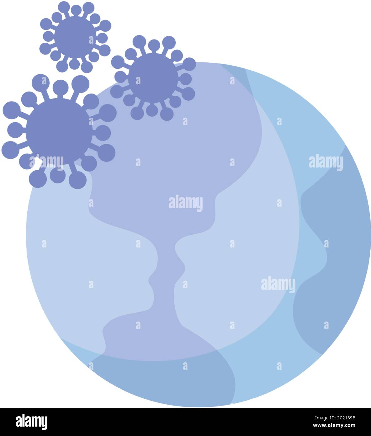 world globe has infected with covid-19 viruses , flat style icon vector ...