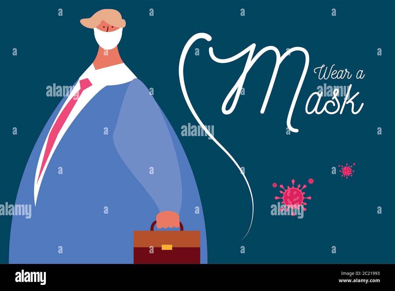 protect yourself, man wear a face mask vector illustration design Stock ...