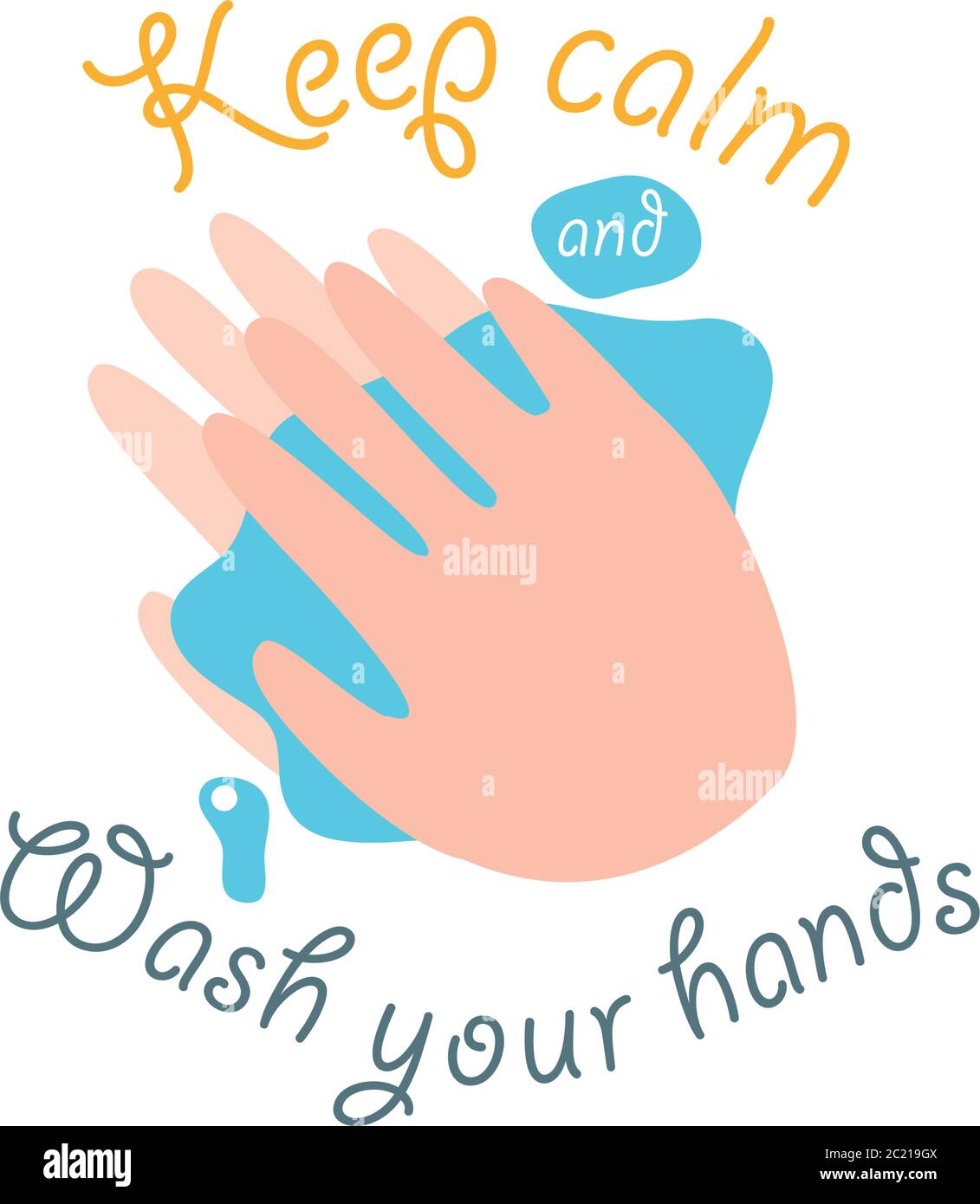 keep calm and wash your hands, banner vector illustration design Stock ...