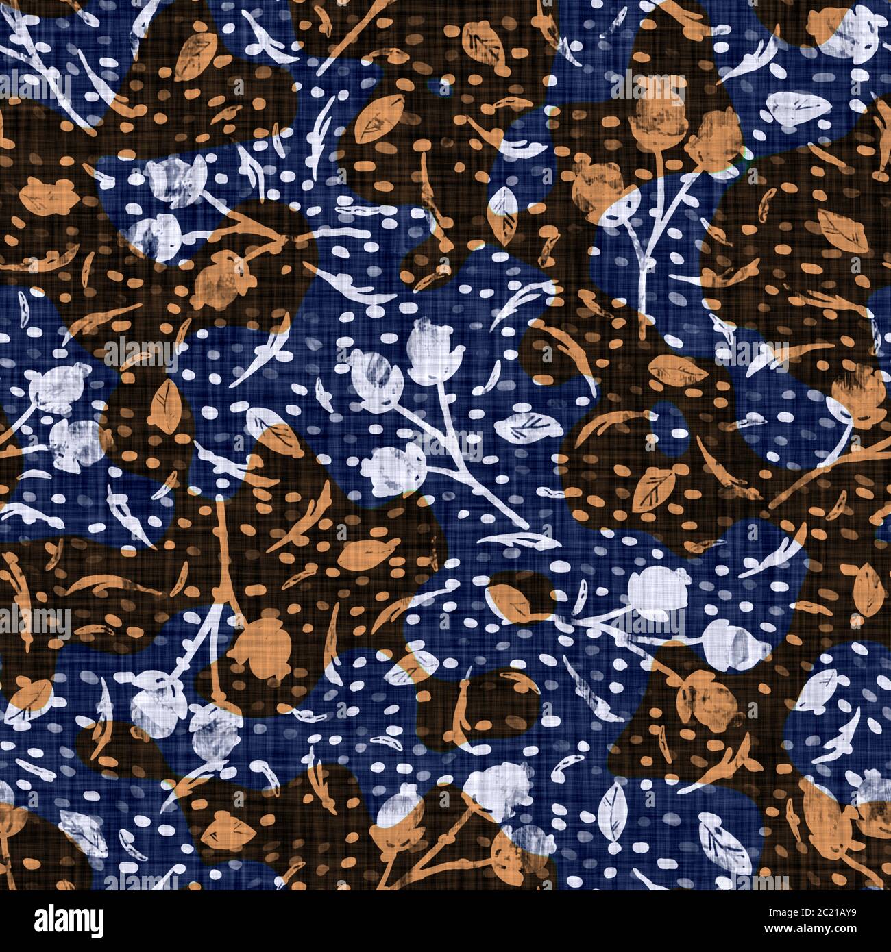 Seamless indigo dyed bandana texture. Blue dark woven cotton effect ...