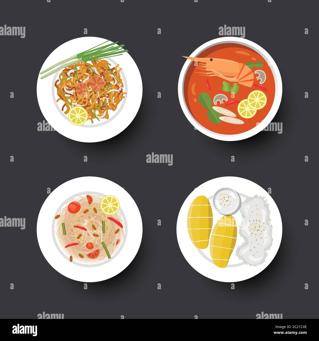 Tradition Thai food set, vector illustration Stock Vector Image & Art ...
