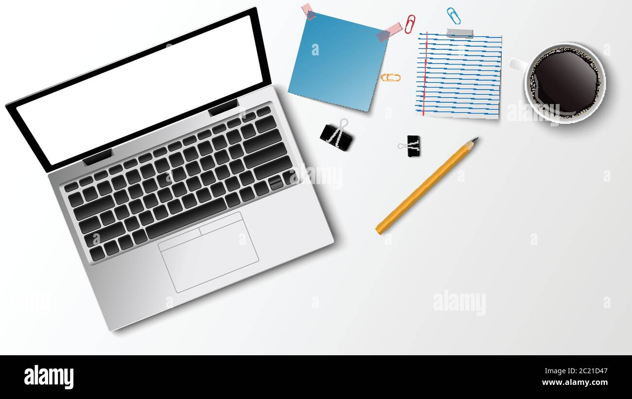 Laptop diary on white Stock Vector Images - Alamy