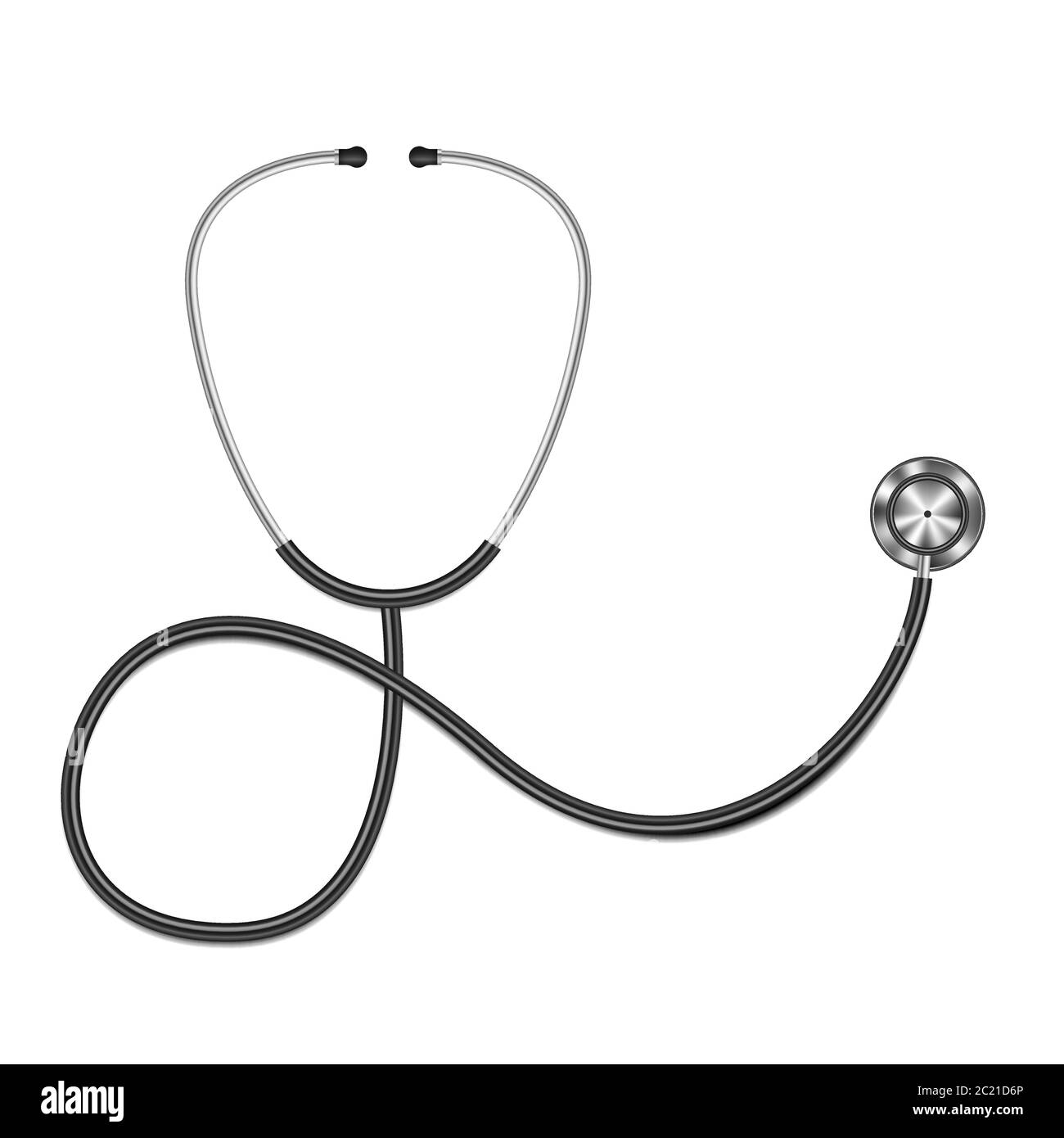 Realistic stethoscope isolated on white background, vector illustration ...