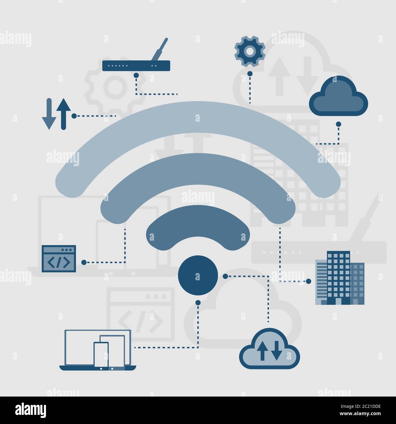 Wireless connection network technology, vector illustration Stock ...