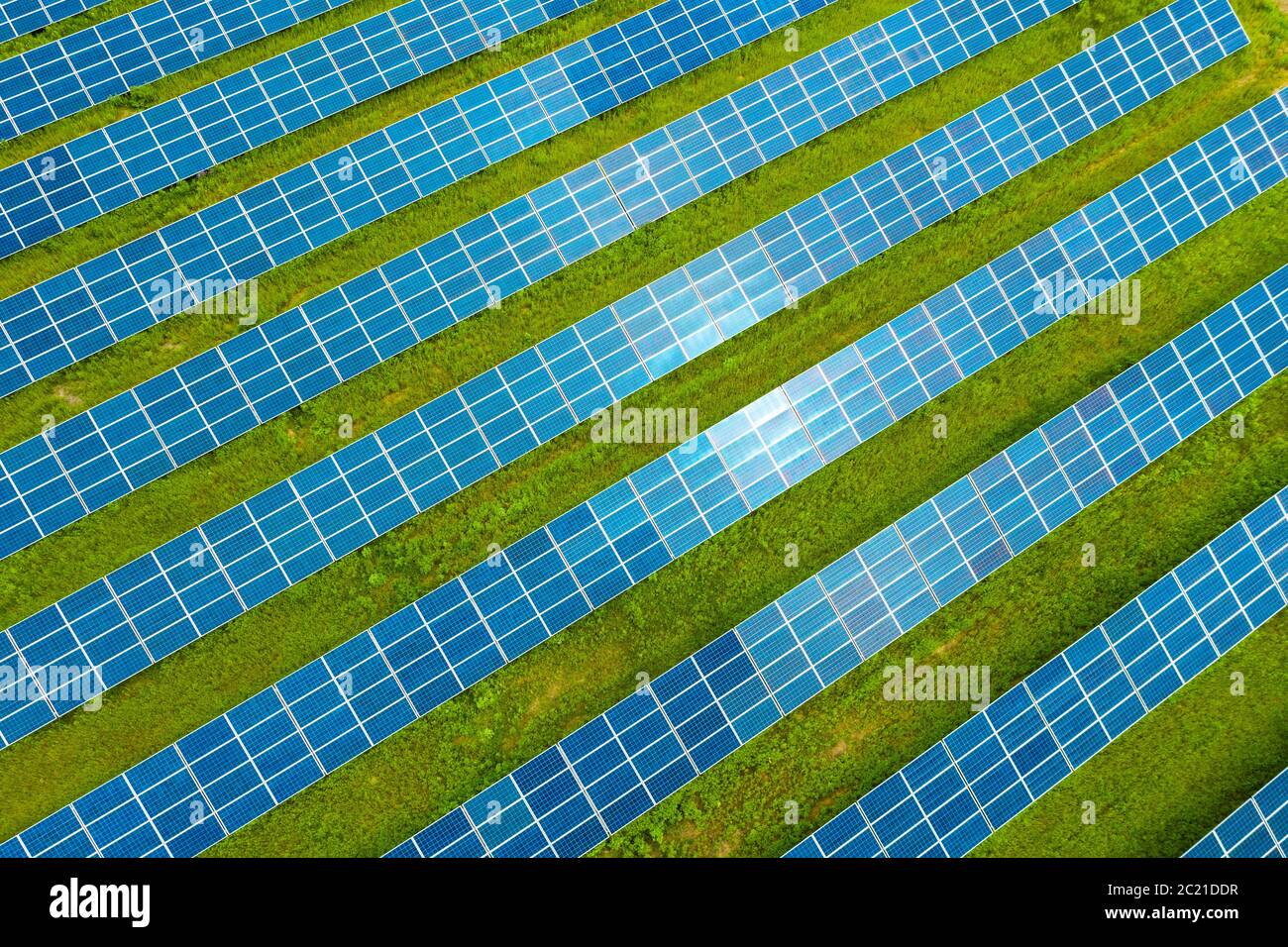Aerial view solar plant in hi-res stock photography and images - Alamy