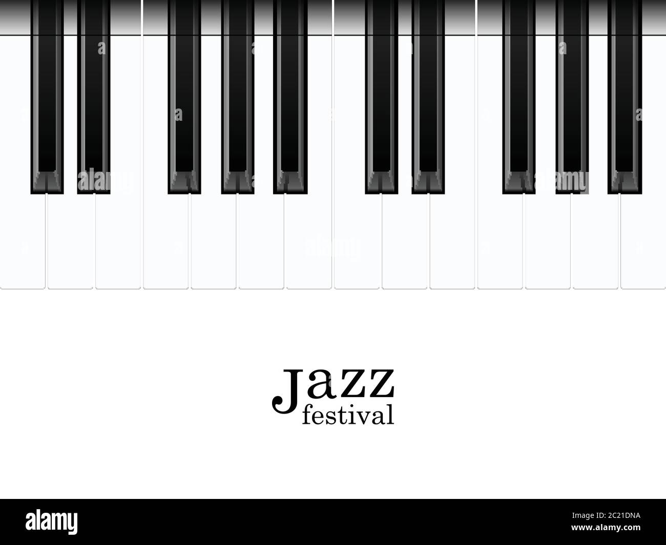 Realistic piano keys and Jazz festival text, vector illustration Stock ...
