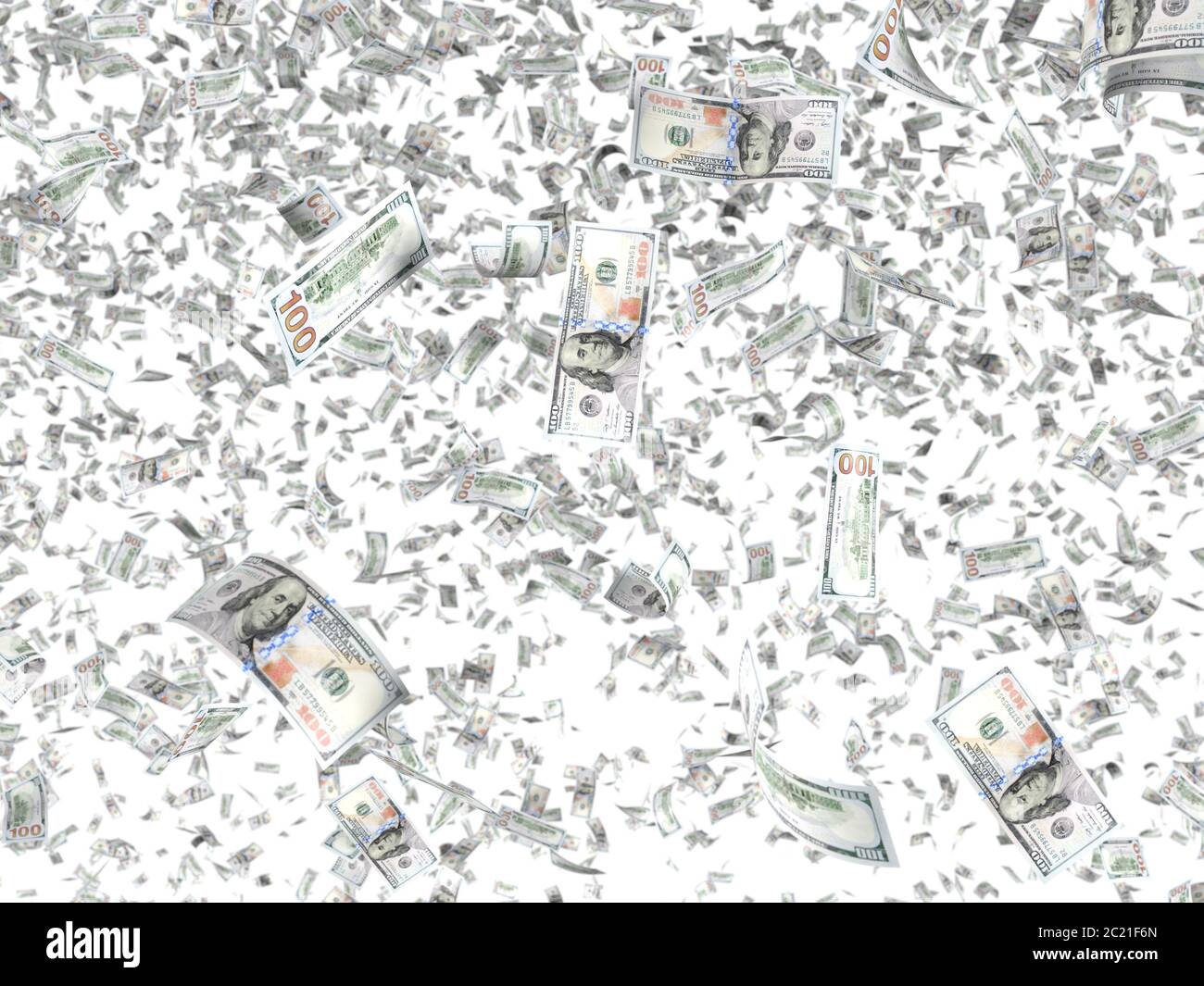 Falling dollar banknotes isolated on white background Stock Photo - Alamy