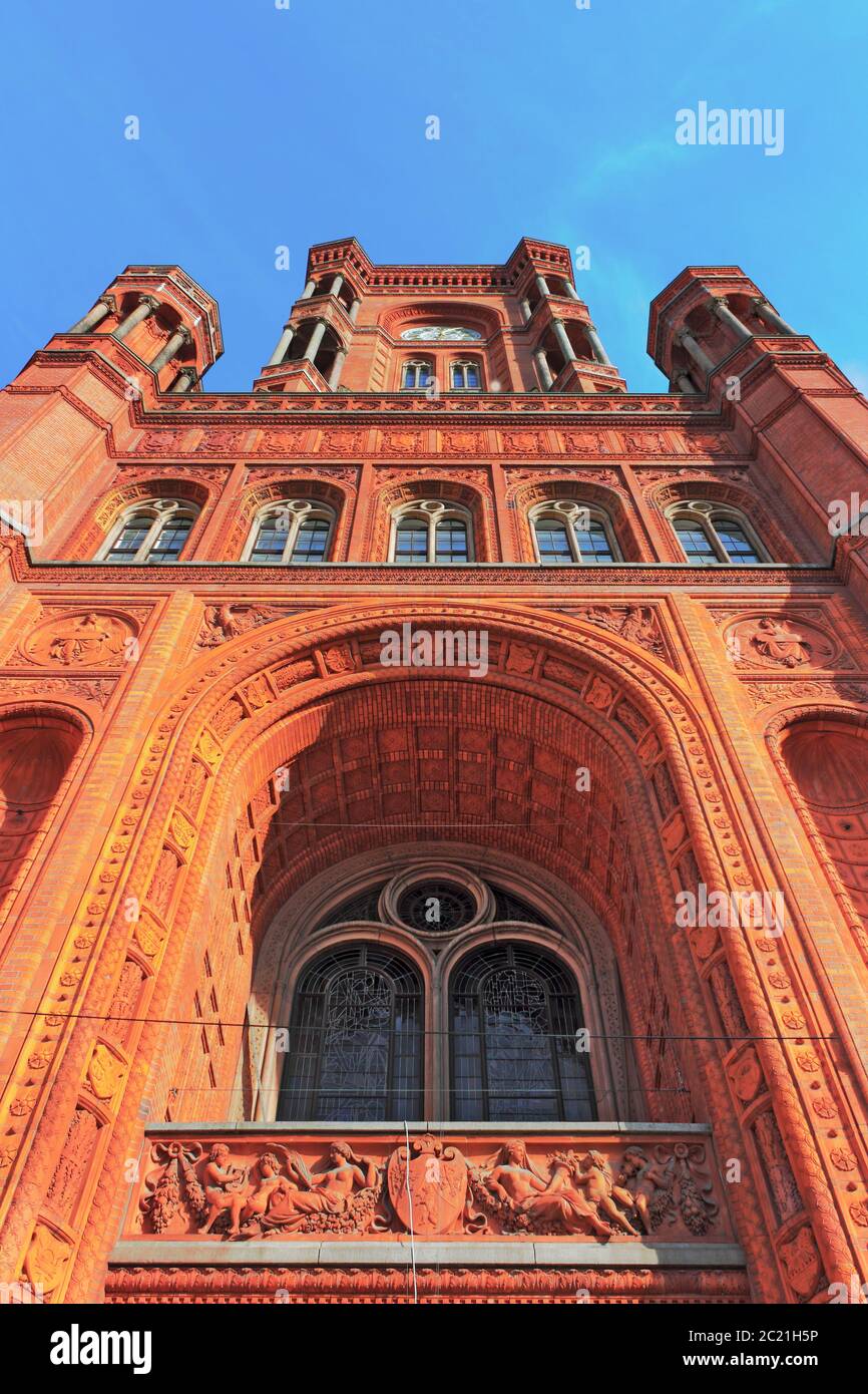 Red City Hall Stock Photo - Alamy